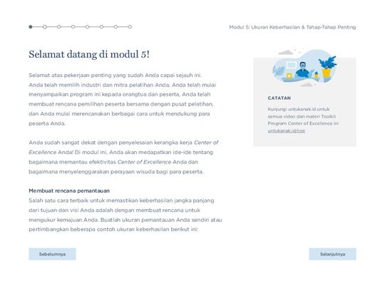 Toolkit Program Center of Excellence - Modul 5 (Dokumen)